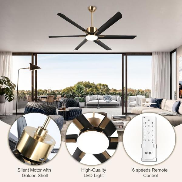 Quality 72 Inch Modern Smart Ceiling Fan with Light in White ABS for sale
