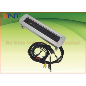 Quality USB / RJ45 / VGA Rotating Power Socket Tabletop Interconnect Box for sale