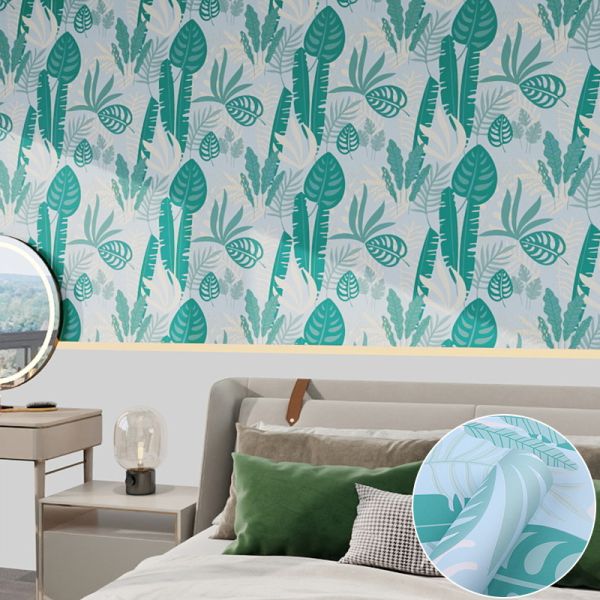 Quality Green Botanical Peel And Stick Wallpaper Geometric Adhesive Floral Wallpaper for sale
