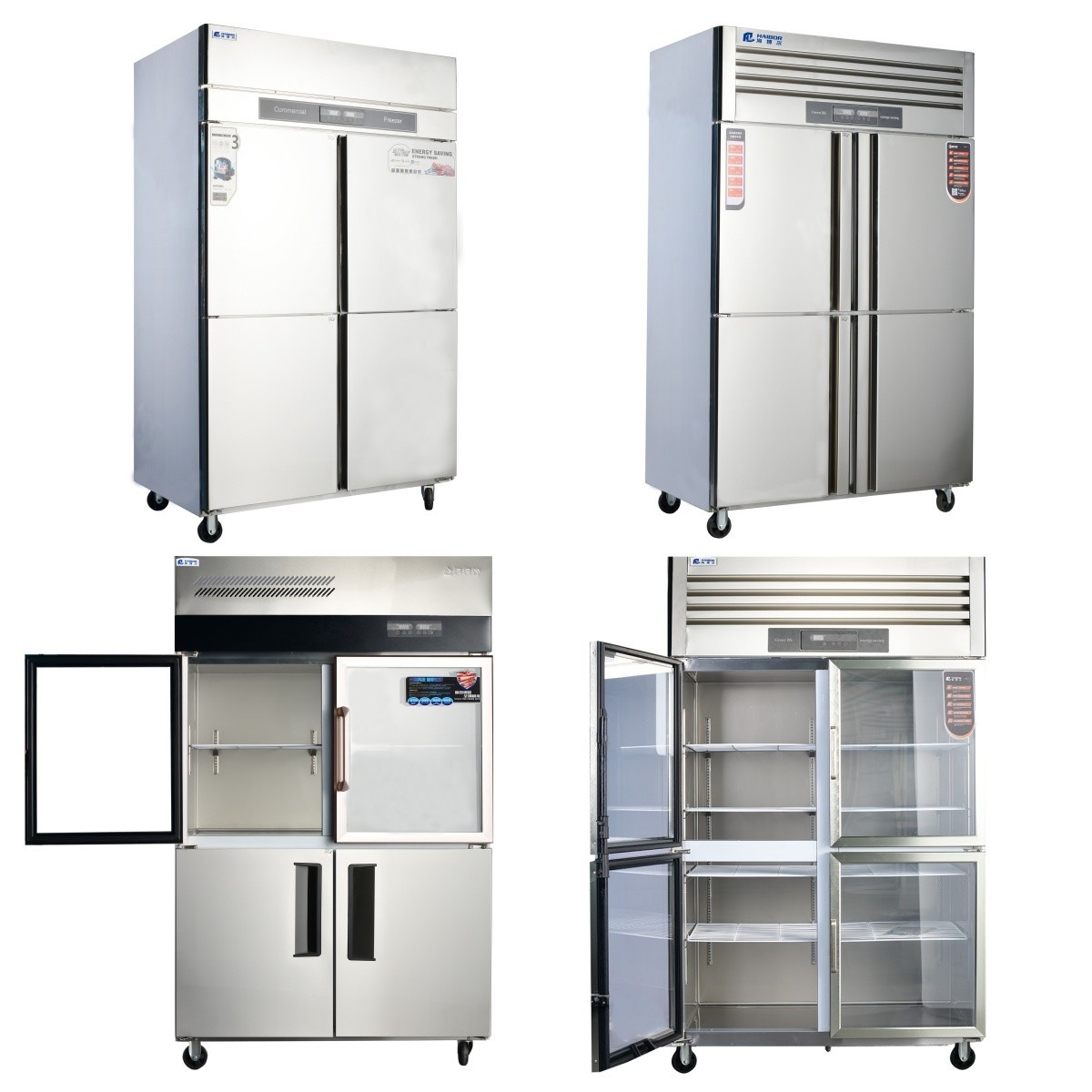 Quality Upright Refrigerator Fridge Freezer Customized Dimensions and R600a/R290a for sale