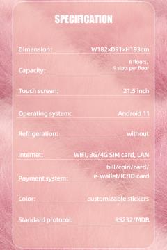 Automatic Beauty Cosmetics Vending Machines LED Lighting Custom Stickers Display Window