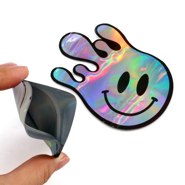 Quality Zipper Top Customized Die Cut Mylar Bags Stand Up Pouch Shape Child Proof Smell Proof Plastic Packaging LDPE Candy Packaging for sale