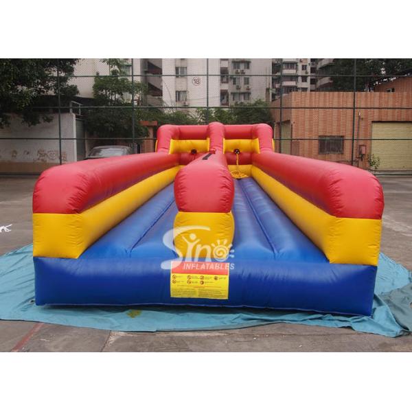 Quality 10m long kids N adults inflatable bungee run for indoor or outdoor 2 person for sale