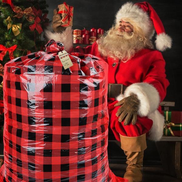 Quality Waterproof LDPE Plastic Drawstring Gift Bag For Christmas for sale