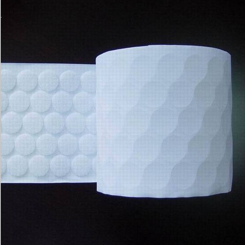 70% nylon 30% polyester self adhesive hook and loop tape in dots, square,and coins shape and other special shape for market