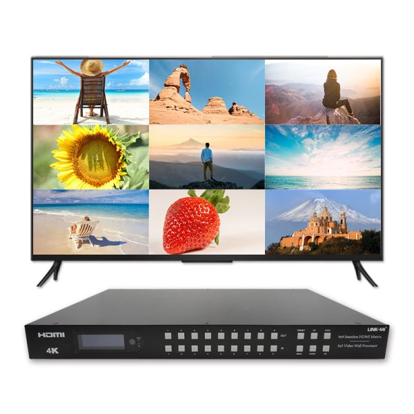 Quality 9x9 4K Video Wall Controller Seamless Switching 4k HDMI 9x1 Multi Viewer 1080P for sale
