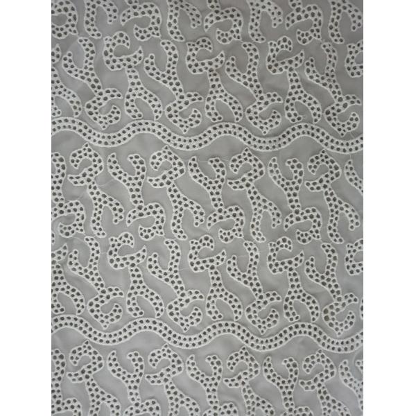Quality Ivory Embroidered Eyelet Fabric for sale