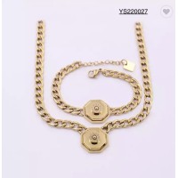 Quality 3 Piece Stainless Steel Jewelry Set Hexagon Cornucopia Gold Plated Bracelets for sale