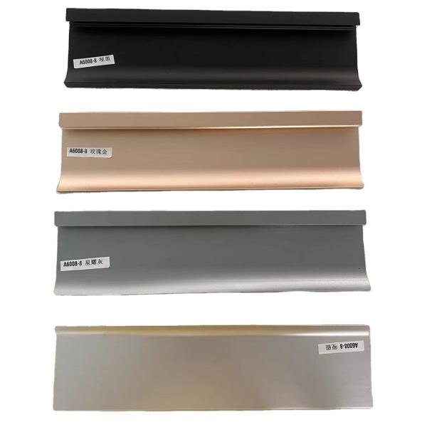 Quality 80mm Brushed Gold LED Aluminum Profile Skirting Baseboard for Wall and Floor Trim for sale