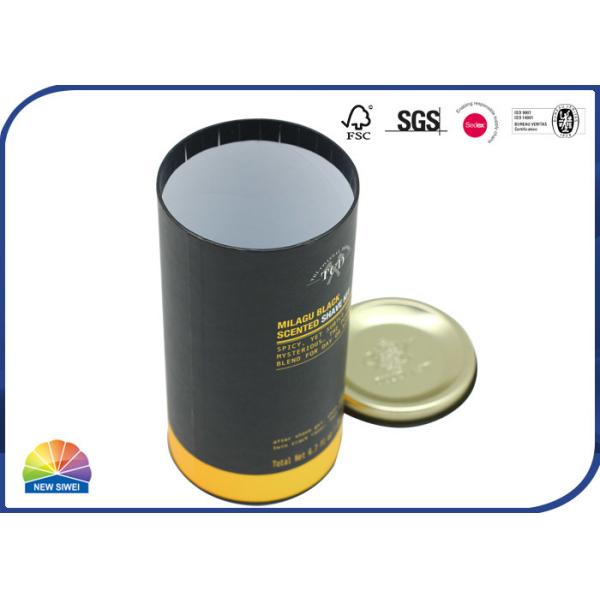 Quality Tea Coffee Metal Ends Round Cardboard Tube Container for sale