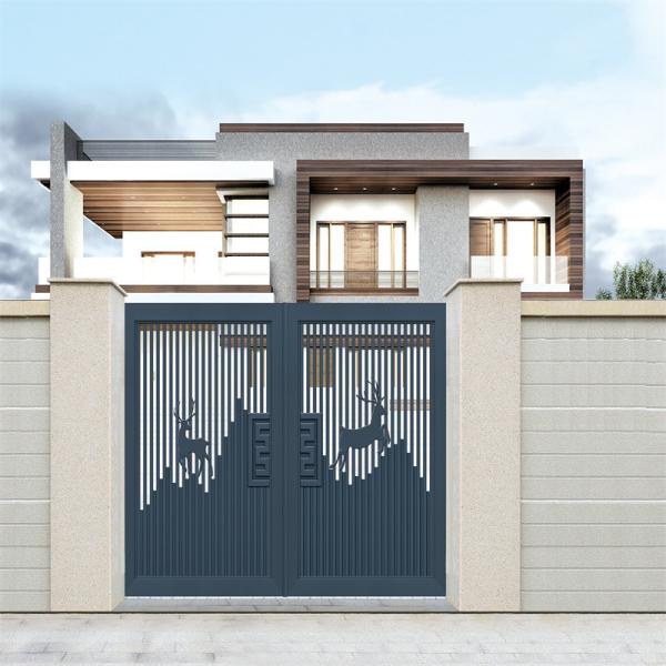 Quality Automatic Sliding Galvanized Wrought Raw Iron Gates For Courtyard for sale