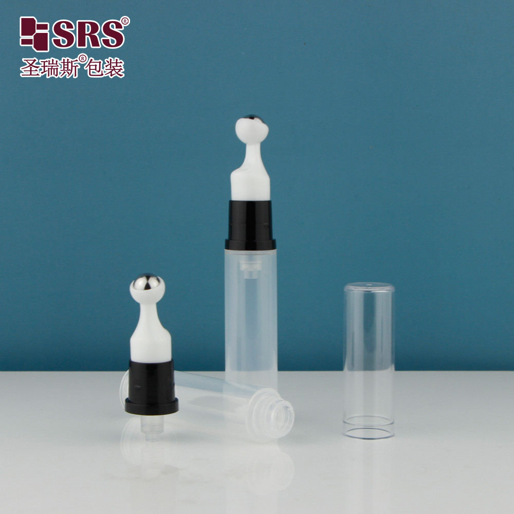 Quality A0031 PP Luxury Customization Empty Injection White Glossy Airless Pump Roll On for sale