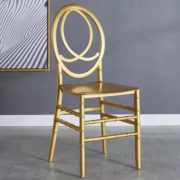 Quality Sponge Cushion Gold White Stackable Hall Chairs Chiavari For Hotel Banquet for sale