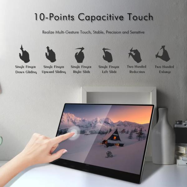 Quality LCD Gaming 15.6 Inch 4K Portable Monitor Touchscreen for PS4 Mac Smartphone for sale