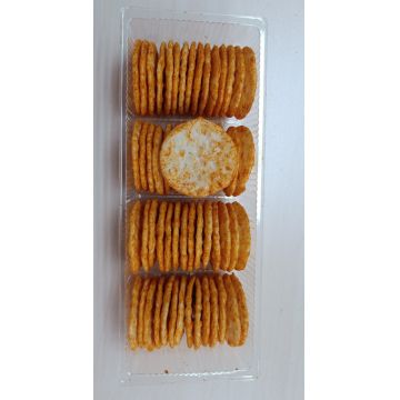 Quality BRC Non GMO BBQ Roasted Round Rice Crackers Snacks Savory And Crispy Tastes for sale