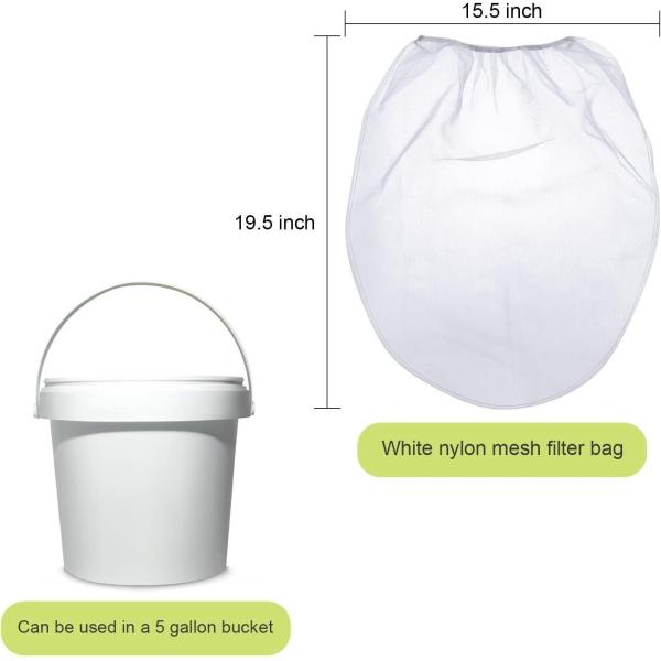Quality Hite 1 2 5 Gallon Elastic Opening Fine Mesh Paint Strainer Bags For Hydroponic for sale