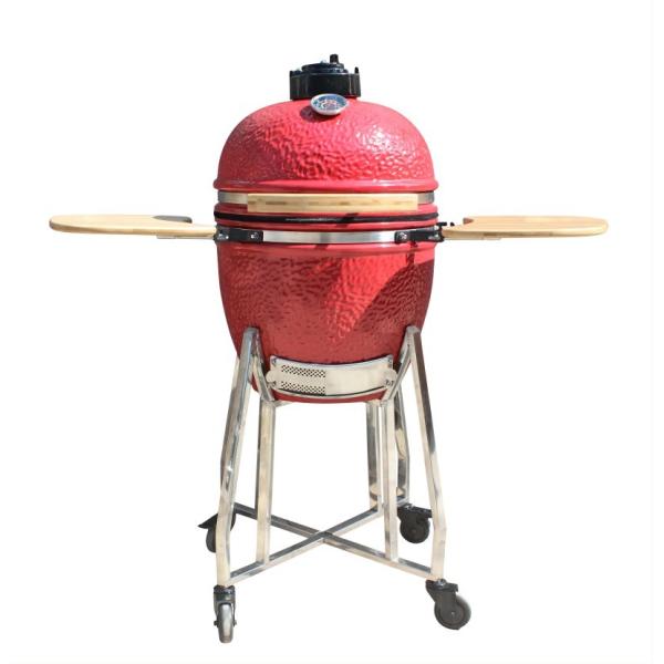 Quality 44cm Ceramic Kamado Grill 17 Inch Royal Red Color Kitchenware for sale