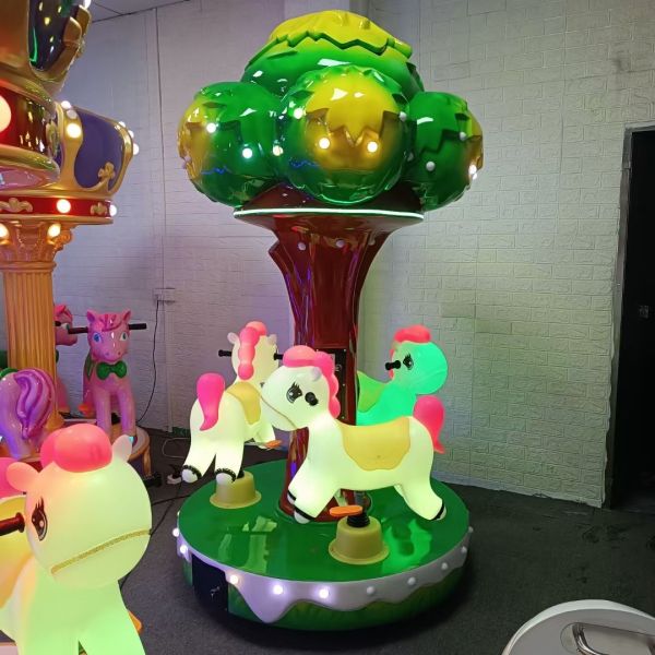 Quality 3 Players kids ride Carousel Merry mini Tree amusement game machine for sale