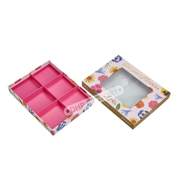 Quality Premium Printed Chocolate Boxes With Removable Tray And Transparent Pvc Viewing for sale