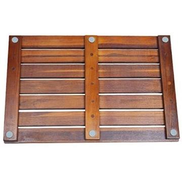Quality MDF OEM Square Teak Wood Mat 53cm Width Teak Non Slip Mat for sale