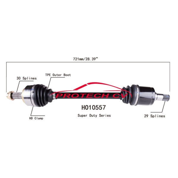 Quality Odyssey Front Drive Axle Assembly 20crmnti Steel HO10557 Heavy Duty Clamp Tpee Boot for sale