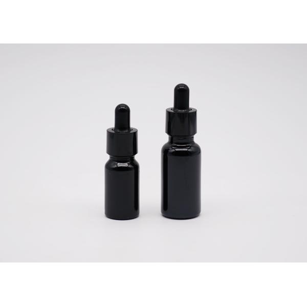Quality Black Glass 30ml 50ml Essential Oil Dropper Bottles for sale