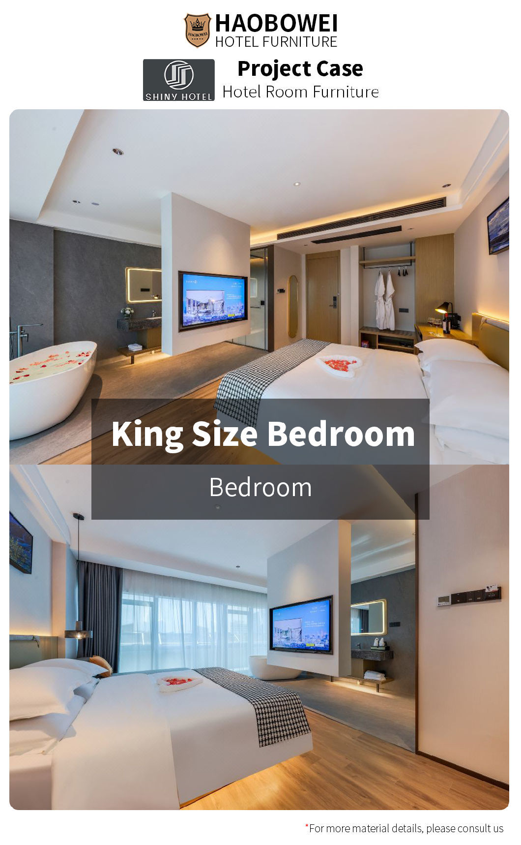 Wholesale Resort Hotel Foshan Modern Luxury Standard King Size Bedroom Furniture Set