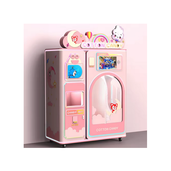 Quality 230V Snack Floss Automatic Cotton Candy Vending Machine Coin Pusher for sale