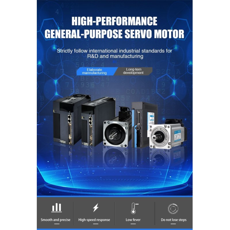 AC220V/380W 100W 200W 400W 750W Single-Phase/Three-Phase Power Servo Motor