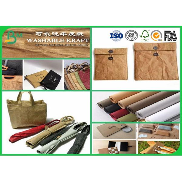 Quality Different Color Washable Kraft Liner Paper Roll For Making Bag / Wallet for sale