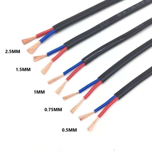 Quality 2x1.5mm 2x2.5mm Pure Copper Core Parallel Wire Stranded Flat Flexible Cable with for sale