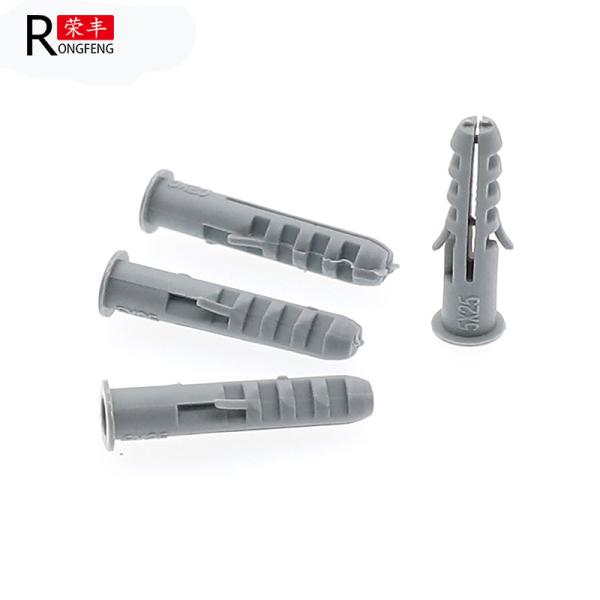 Quality 8*40mm Plastic Expansion Anchor Gray Wall Plug Rigid for sale