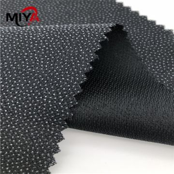 Quality Water Jet Plain Weaving Fusing Interlining Fabric PA Double Dot for sale
