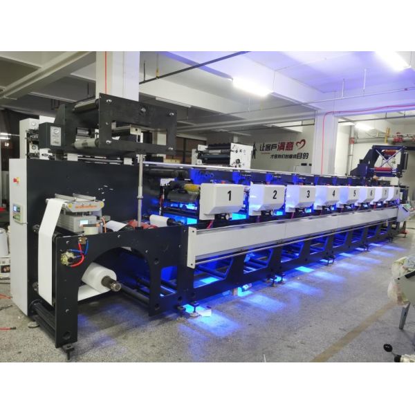 Quality High Speed Automatic 4 6 8 Color Flexo Roll To Roll Sticker Lable Printing Machine With Video Camera for sale