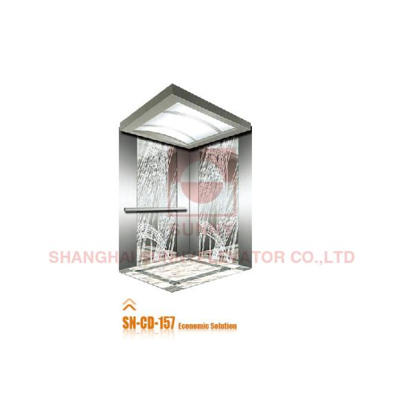 Quality Etching / Hairline Elevator Cabin Decoration , Decorative Mirror Elevator Cabin for sale