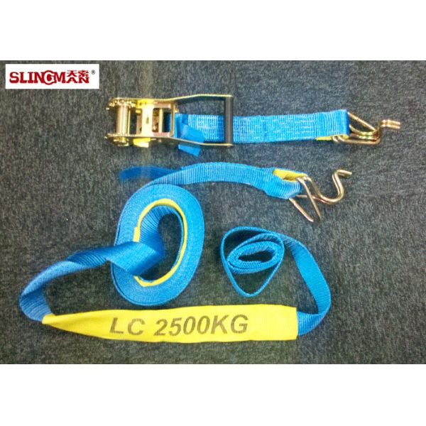 Quality Ratchet straps LC2500 DN AS/NZS4380  50MM Polyester Blue with ratchet and two swan hooks for sale