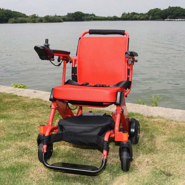 Quality Red Lightweight Compact Wheelchair Foldable Maximum 6km/H for sale