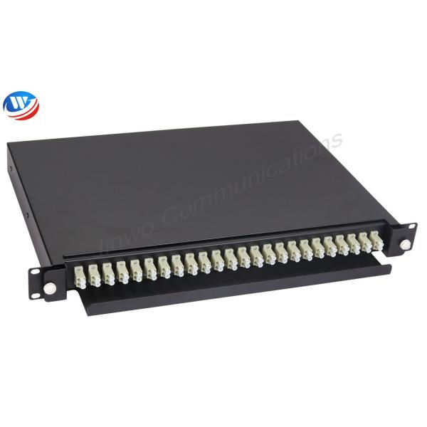 Quality ROHS 1U 24 Port LC Fiber Patch Panel 23 Inch FDB Fiber Distribution Box for sale