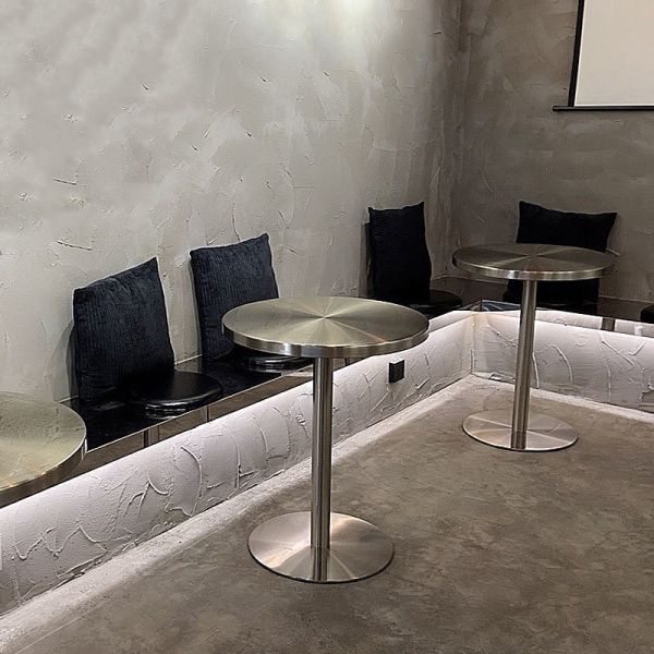 Quality Minimalist Outdoor Leisure Stainless Steel Small Round Table Bar Dining Restaurant Table for sale