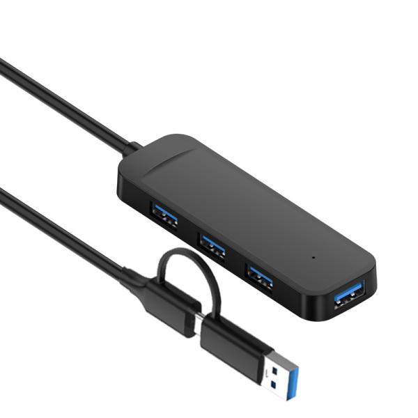 Quality 4 Ports USB TYPE-A TYPE-C 3.0 Combo HUB ABS Plastic USB Hub OEM Service for sale