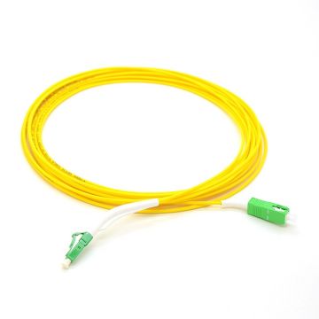 Quality 9/125um Fiber Optical Patch Cord LC/APC To SC/APC 45 Degree Angle Boot OS2 for sale