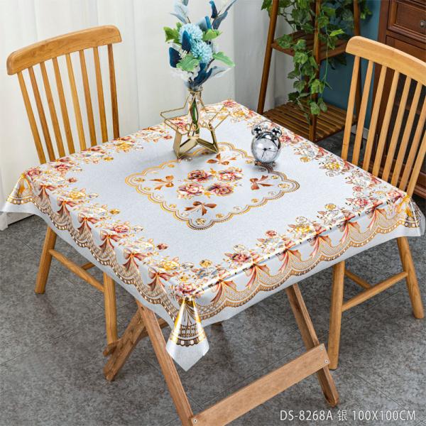 Quality Tablecover Tablecloth 12-Pack Polyester Elastic Edged Backed Fitted PVC Print for sale
