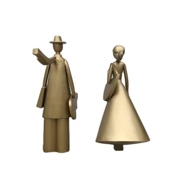 Quality Brass Abstract Loving Couple Figurines 185cm Bronze Lovers Statue for sale