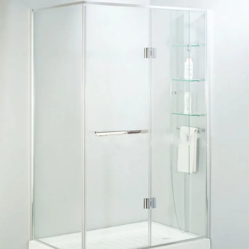 Modern Design High Quality Bathroom 6mm Tempered Small Shower Screen Silver Pivot Shower Door