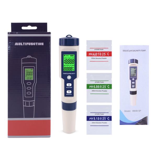 Quality 5 - In - 1 Water Quality Tester PH/TDS/EC/Salinity/Temp Meter For Home Aquarium for sale