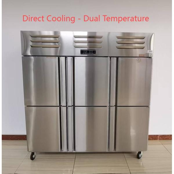 Quality Easy To Read Commercial Kitchen Fridge Freezer Hidden Handle 1600L 220V for sale