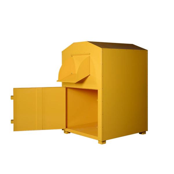 Quality Durable Clothing Donation Box Powder Coating Recycling Bin for sale