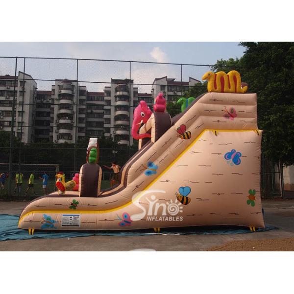 Quality Backyard kids Noah's ark inflatable slide made of 18 OZ. lead free pvc tarpaulin for sale
