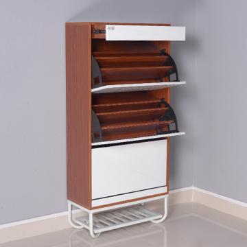 Quality Three Layer Reversible 25 Pairs MDF Shoe Wooden Cabinet for sale