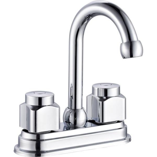Quality Chrome Centerset Bathroom Faucet High Arc Bathroom Faucet Deck Mounted for sale